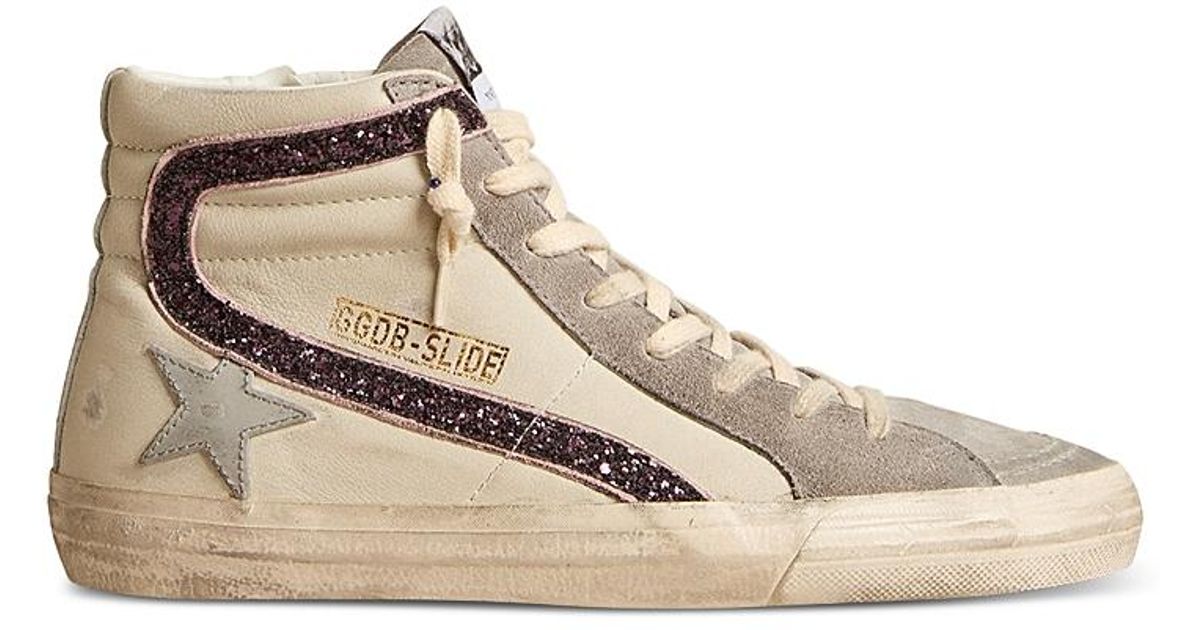 Golden Goose Slide Classic Star & Glitter Wave High Top Sneakers in ...