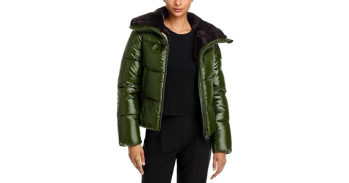 Save The Duck Moma Puffer Coat in Green | Lyst