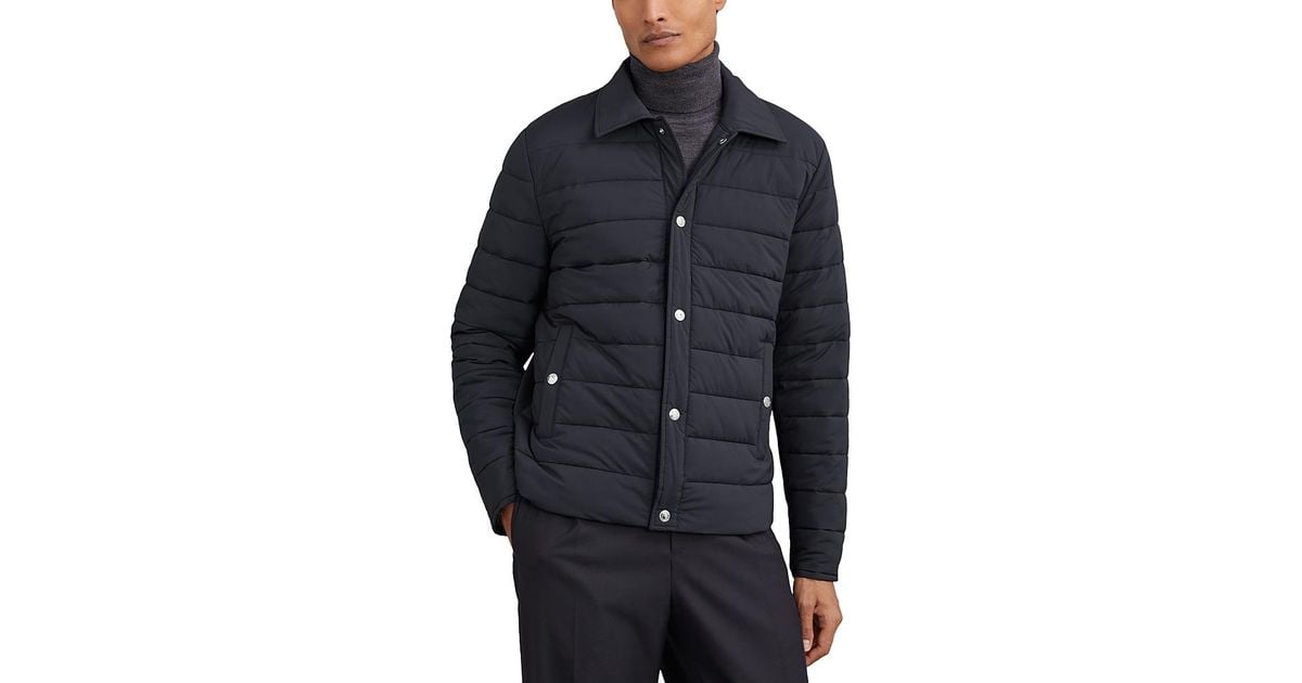 Reiss Harrison Long Sleeved Press Stud Hybrid Jacket in Blue for Men | Lyst
