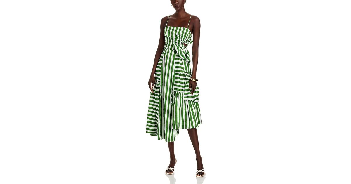 FARM Rio Tropical Flight Stripes Midi Dress in Green | Lyst