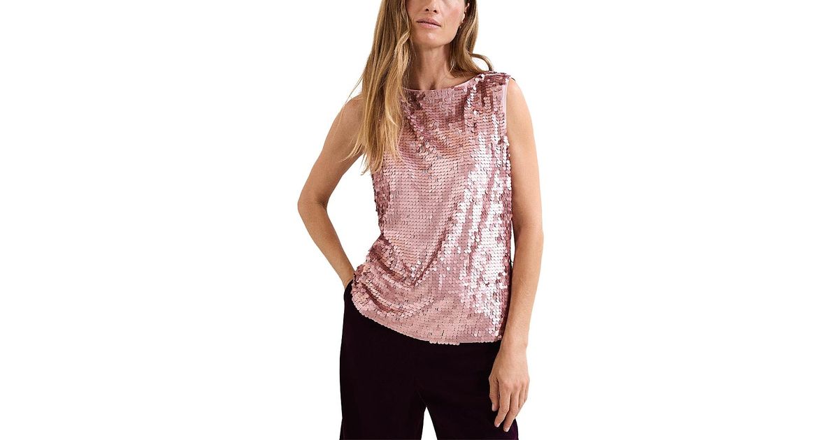 Phase Eight Tasha Sequin Top in Red | Lyst UK