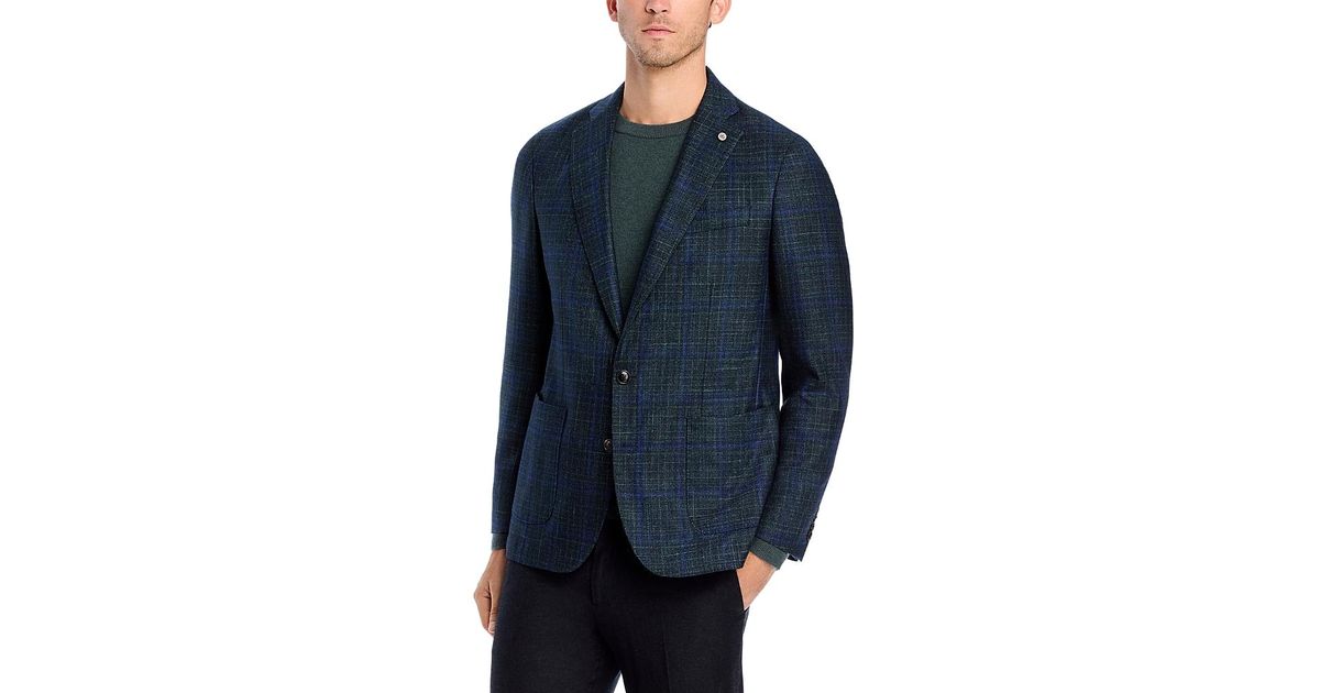 Peter Millar Tailored Fit Findlay Plaid Sport Coat in Blue for Men | Lyst