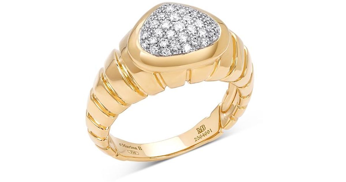 Marina B 18K Timo Diamond Pave Cluster Ring in Metallic | Lyst