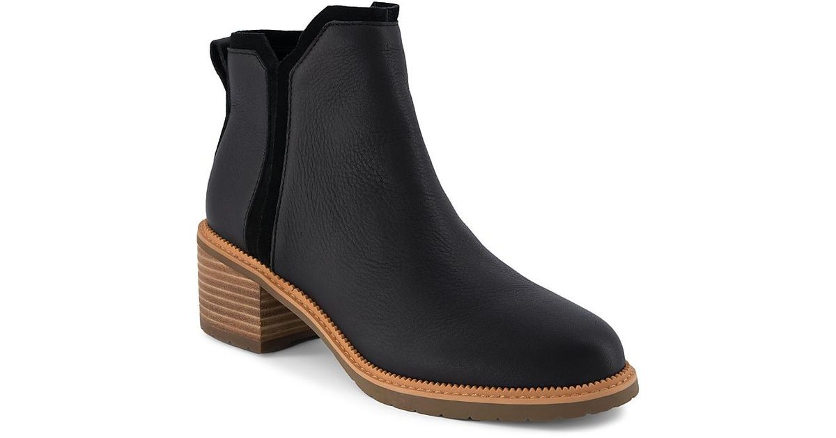 TOMS Hailey Block Heel Boots in Black | Lyst