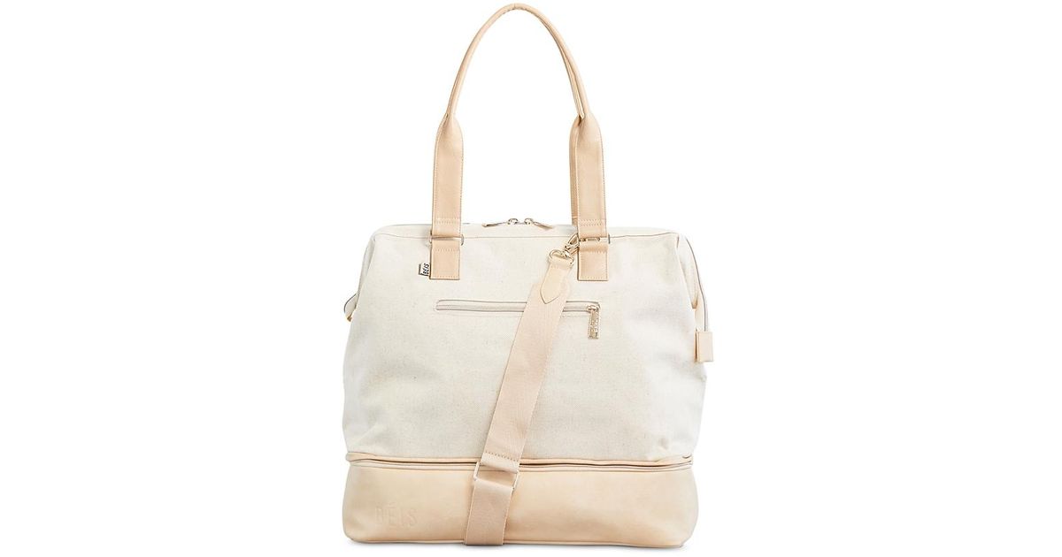 BEIS The Convertible Mini Weekender Bag in Natural | Lyst