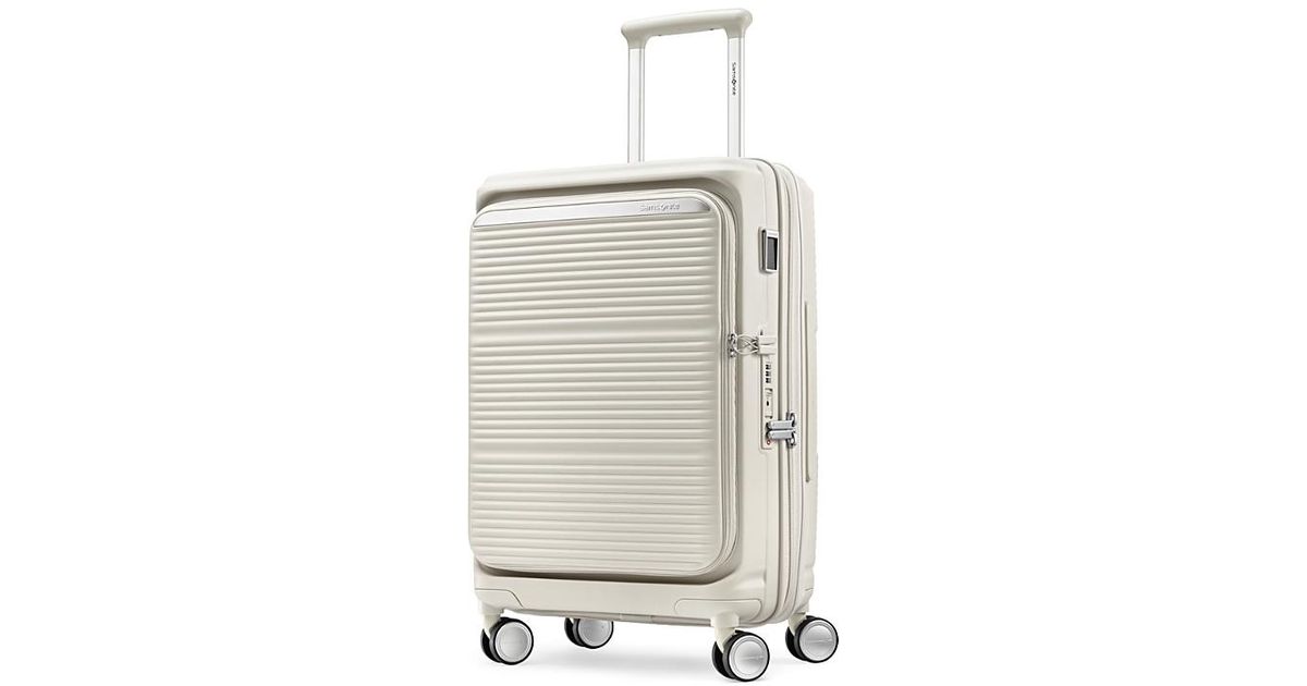 Samsonite Paralux Expandable Spinner Carry On Suitcase in White | Lyst
