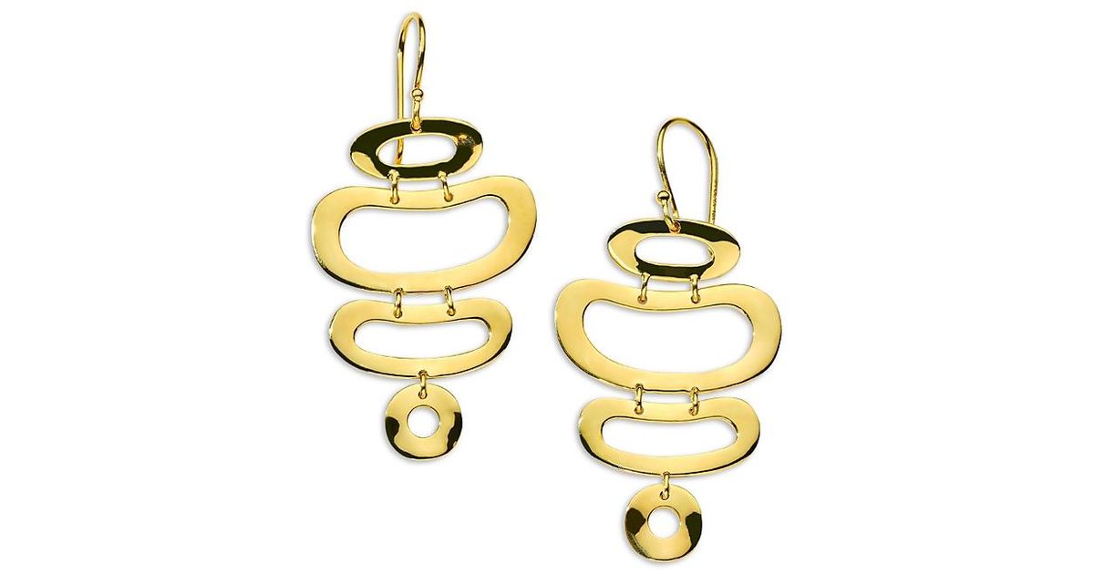 Ippolita 18K Classico Wavy Organic Open Shape Four Tier Drop Earrings ...