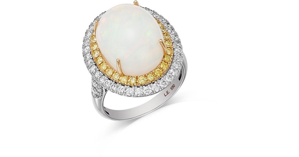 Bloomingdale's Fine Collection Opal & & Diamond Limited Edition Halo ...