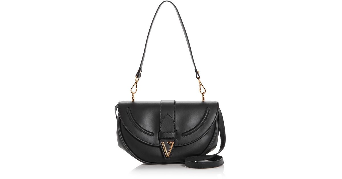 Versace Virtus Medium Leather Shoulder Bag in Black | Lyst