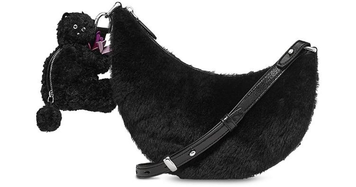 Kate Spade Duo Shearling Bear Crossbody Bag in Black | Lyst