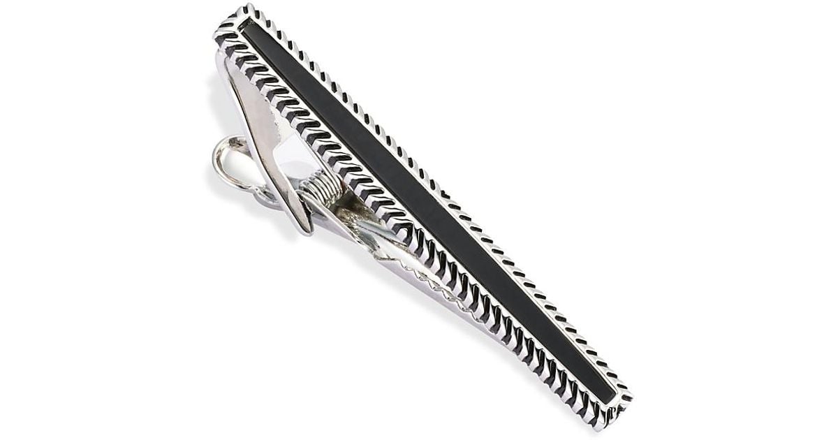 Link Up Obsidian Framed Short Tie Bar in Metallic for Men | Lyst