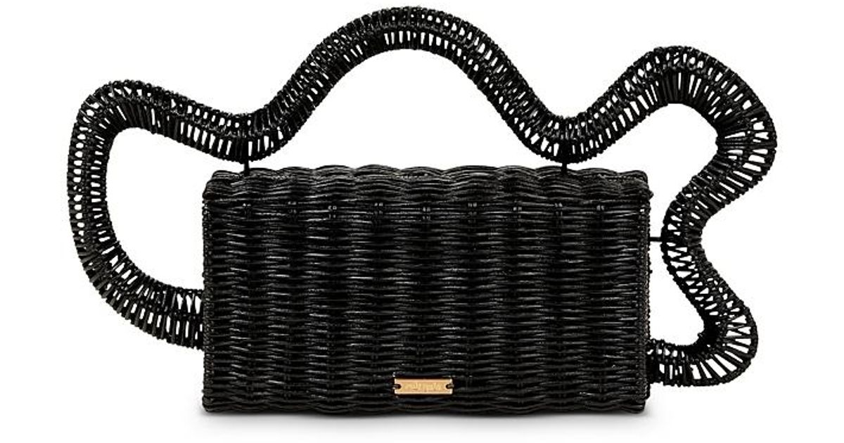 Cult Gaia Elsa Rattan Clutch in Black | Lyst UK