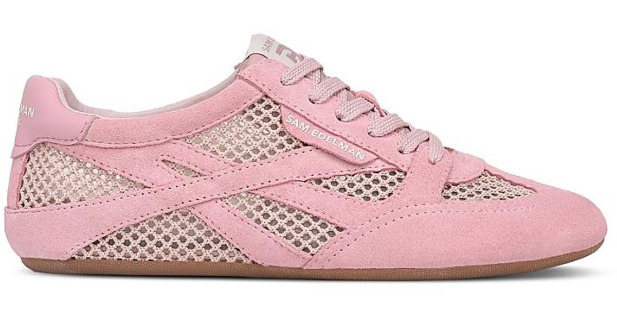 Sam Edelman Tobi Lace Up Sneakers in Pink | Lyst