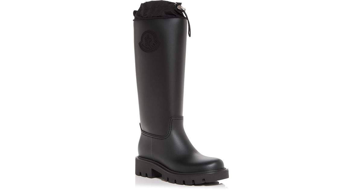 Moncler Kickstream Tall Rain Boots in Black | Lyst