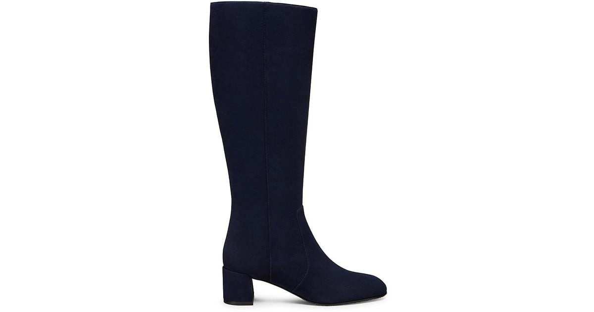 Stuart Weitzman Maeve Zip Boots in Blue | Lyst