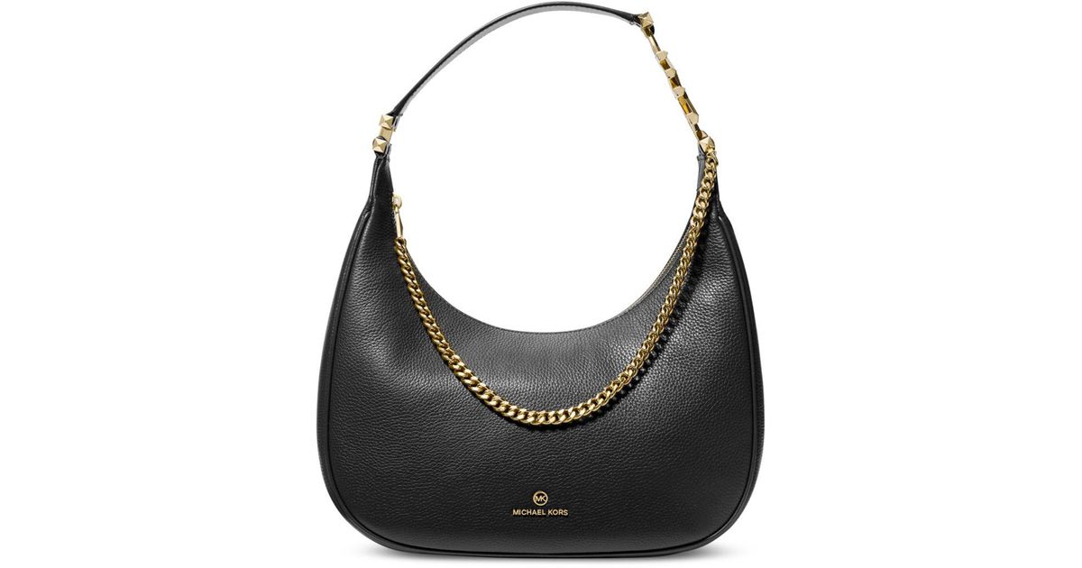 Michael Kors Michael Piper Large Leather Hobo Shoulder Bag in Black | Lyst Michael Kors Michael Piper Large Leather Hobo Shoulder Bag in Black | Lyst