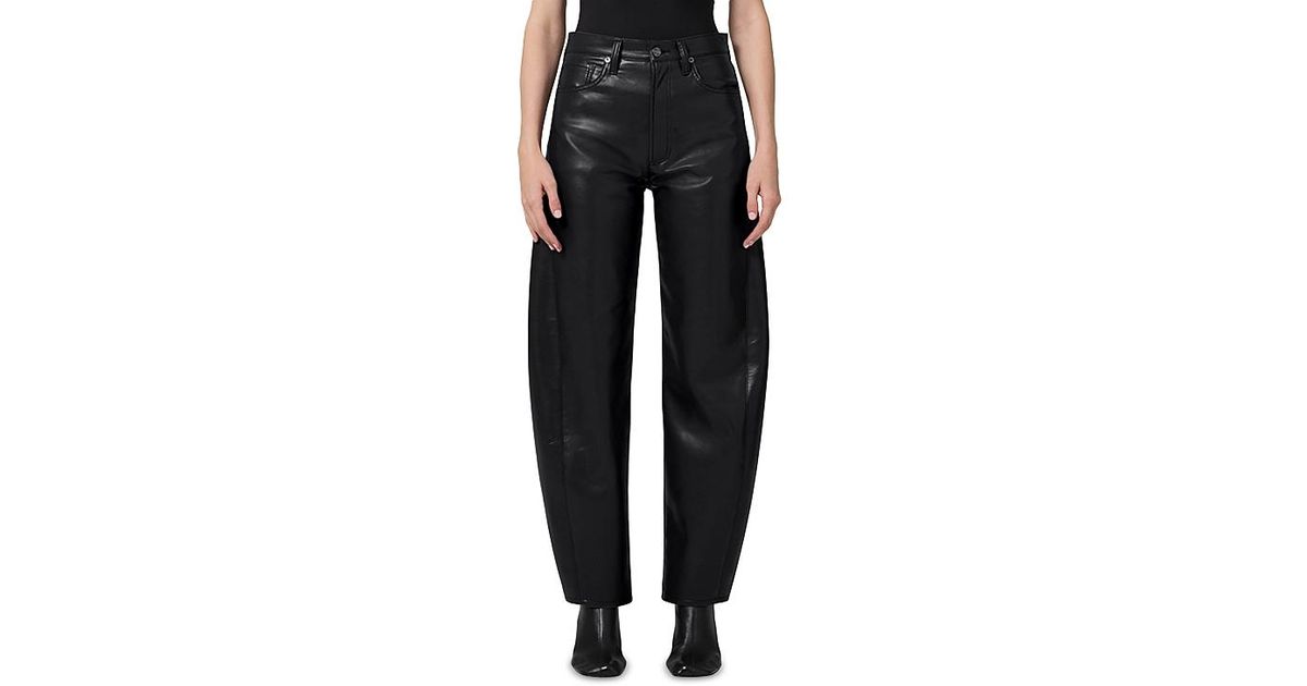 Agolde Luna High Rise Curved Taper Pants in Black | Lyst