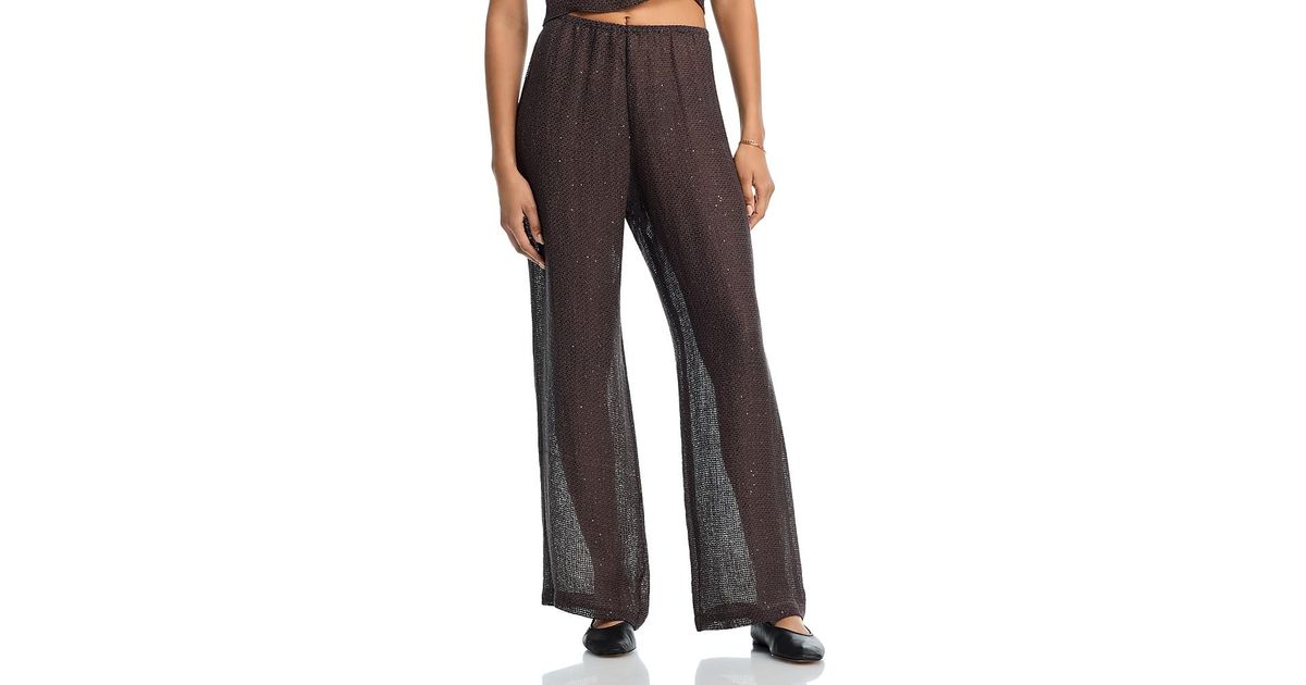 Leset Stella Wide Leg Pants in Black | Lyst UK