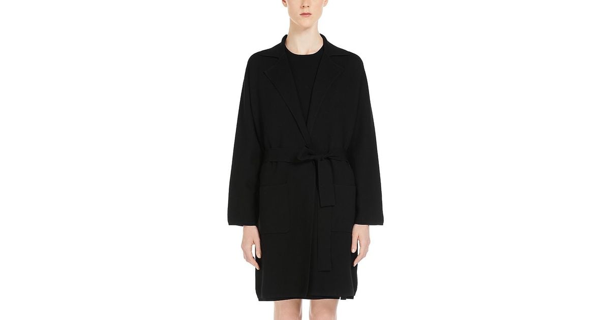 Max Mara Max Mara Tony Belted Coat in Black | Lyst