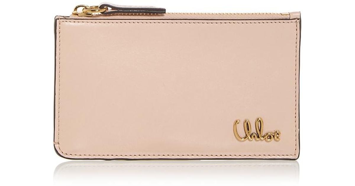 Chloé Iconic Leather Card Case in Natural | Lyst