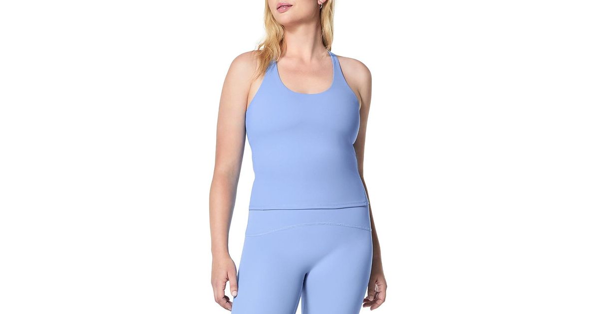 Spanx Get Moving Contour Crossback Shelf Tank in Blue | Lyst UK