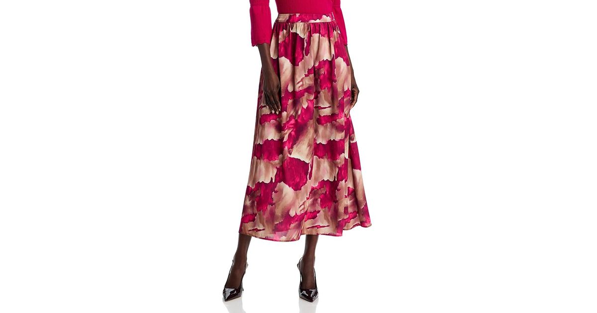 Misook Maxi Skirt in Red | Lyst