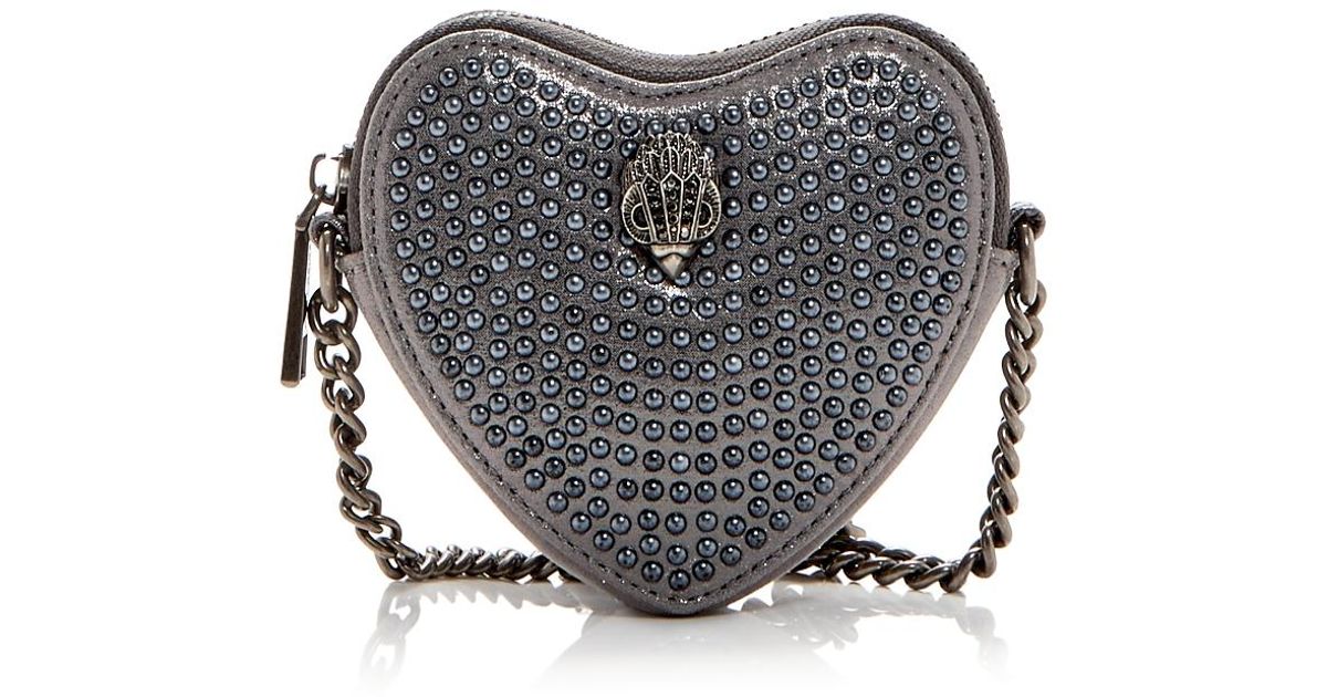 Kurt Geiger Heart Embellished Micro Crossbody Bag in Gray | Lyst