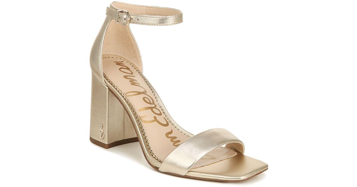 Sam Edelman Leather Daniella High - Heel Sandals in Gold (Metallic) | Lyst