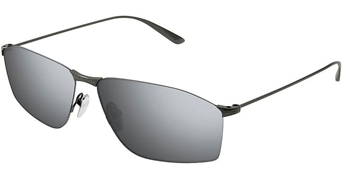 Balenciaga Invisible 2.0 Rectangular Sunglasses, 62Mm in Metallic | Lyst