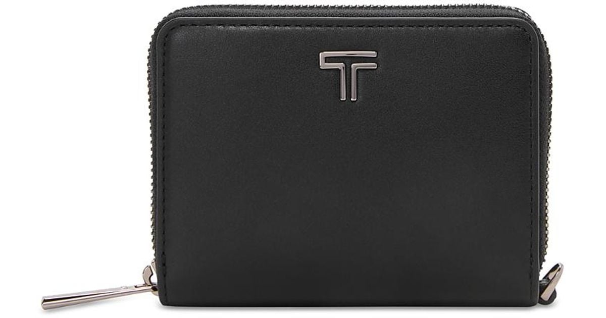 Tumi Trifold Zip Wallet in Black | Lyst
