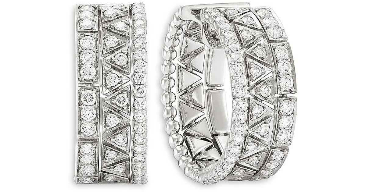 Etho Maria 18K Reflexion Diamond Multirow Hoop Earrings in White | Lyst