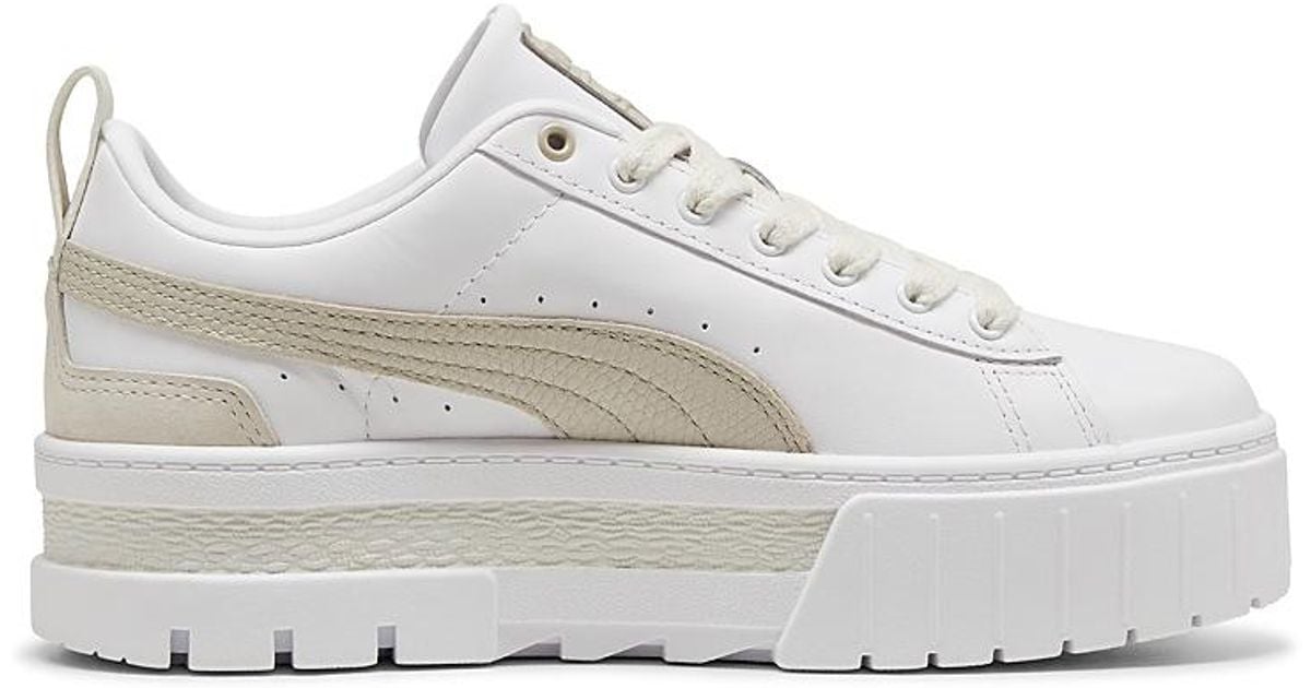 PUMA Mayze Luxe Platform Sneakers in White | Lyst
