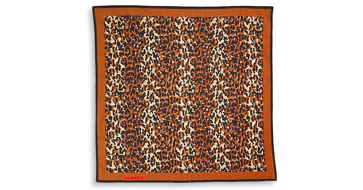 Clare V. Double Jaguar Bandana in Brown | Lyst UK