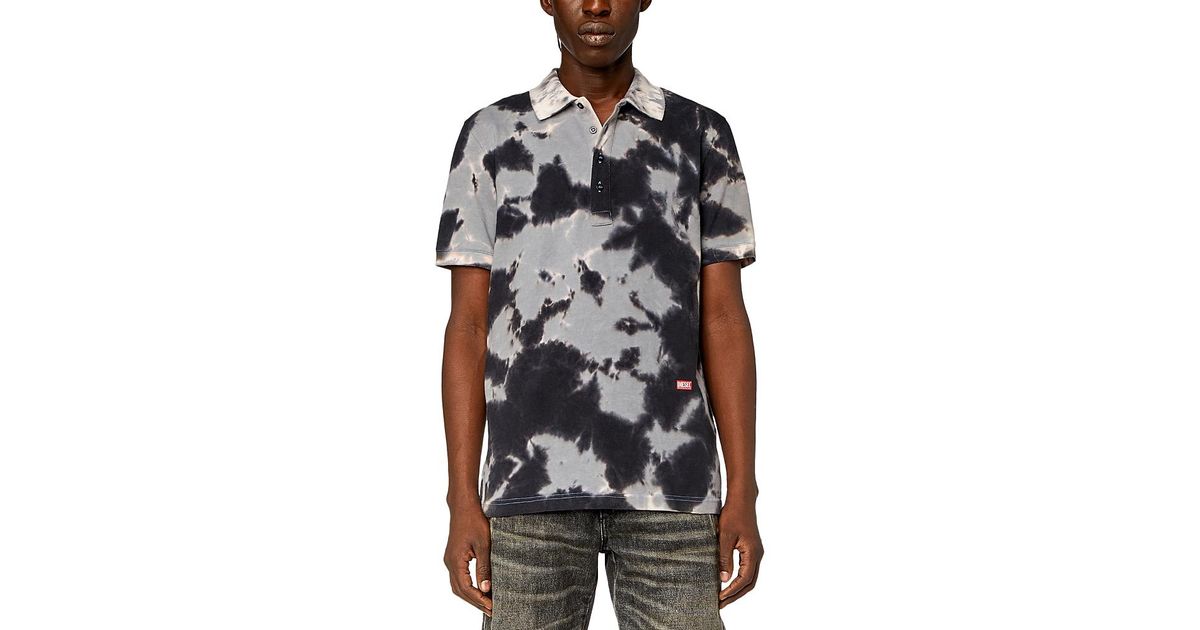 DIESEL Giac Slim Fit Printed Polo Shirt in Black for Men | Lyst