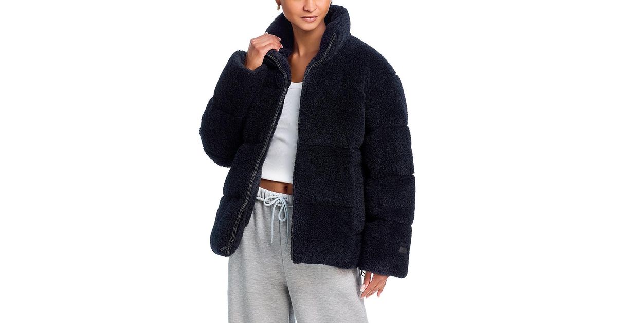 UGG Emmlyn Faux Fur Puffer Jacket in Blue | Lyst