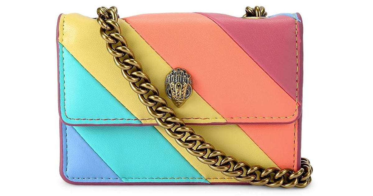 Kurt Geiger Micro Kensington Stripes Crossbody Bag in Blue | Lyst UK