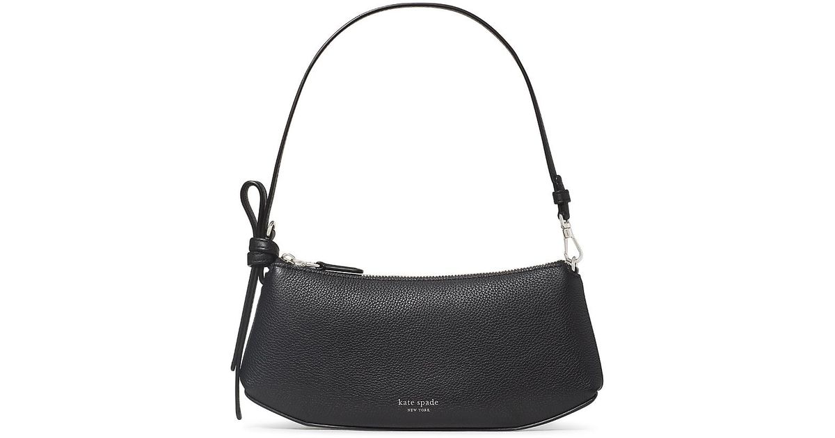 Kate Spade Loop Leather Pochette in Black | Lyst UK