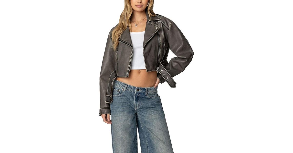 Edikted Washed Jacket in Gray | Lyst