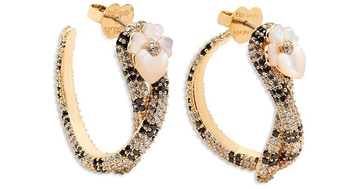 Kate Spade Snake Hoop Earrings in Metallic | Lyst