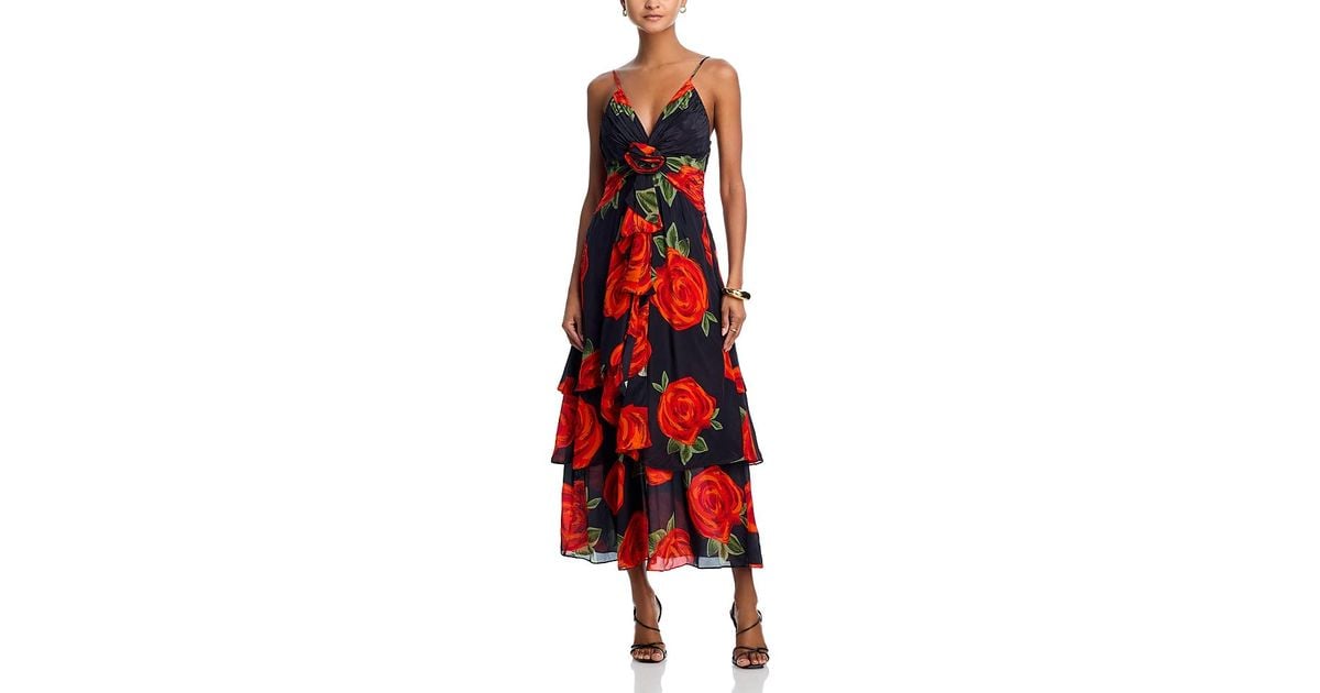 FARM Rio Latin Roses Flower Dress in Red | Lyst