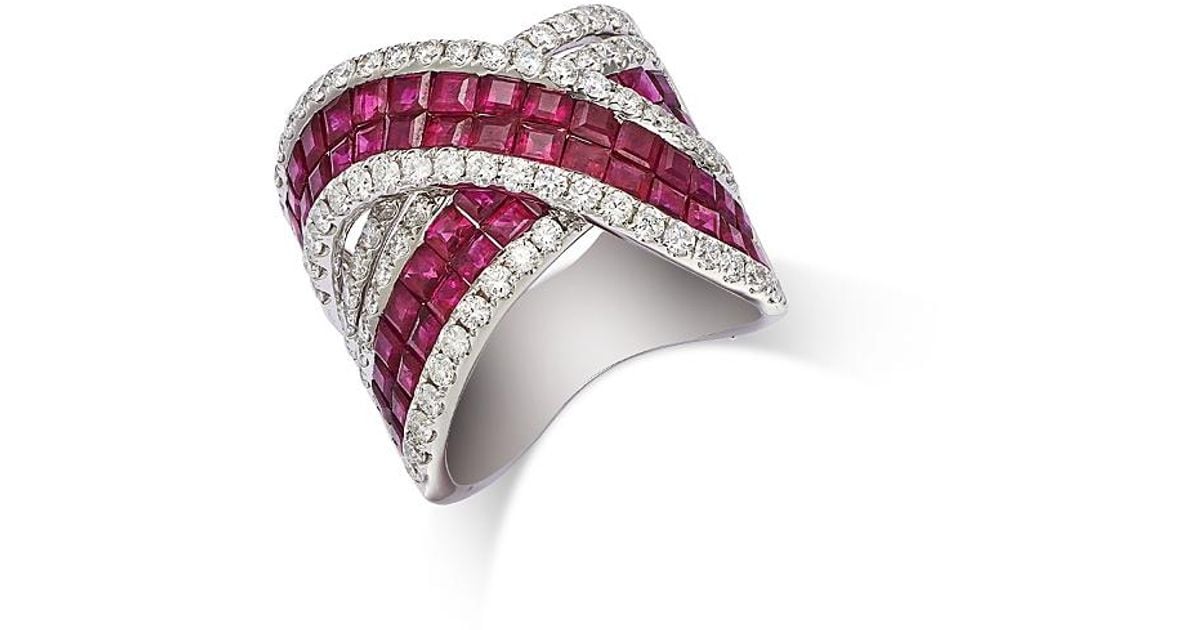 Bloomingdale's Fine Collection Luxe Collection Ruby & Diamond Cross ...