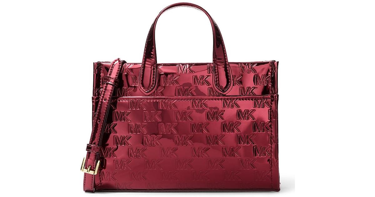 Michael Kors Gigi Small East West Messenger Tote in Red | Lyst