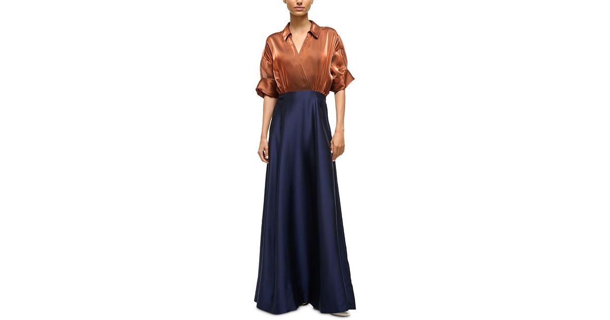 STAUD Shubert Color Blocked Dress in Blue | Lyst UK