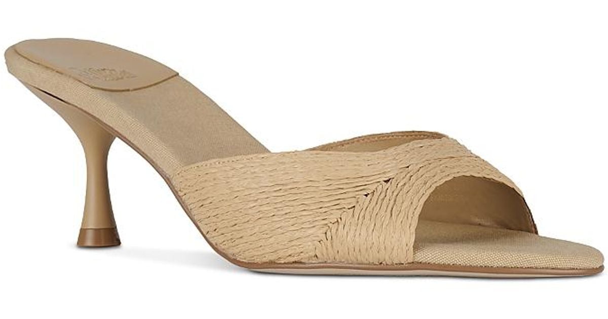 Jeffrey Campbell Raffia Mid Heel Mules in Metallic | Lyst