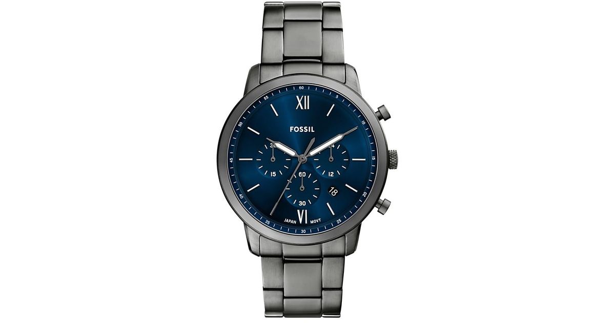 Fossil Neutra Chronograph Smoke Stainless Steel Watch, 44Mm in Blue for ...