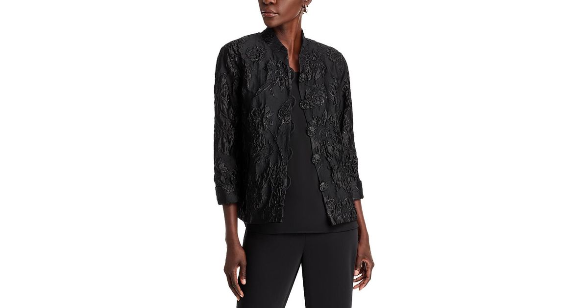 Caroline Rose Shimmer Cloque Boxy Jacket in Black | Lyst