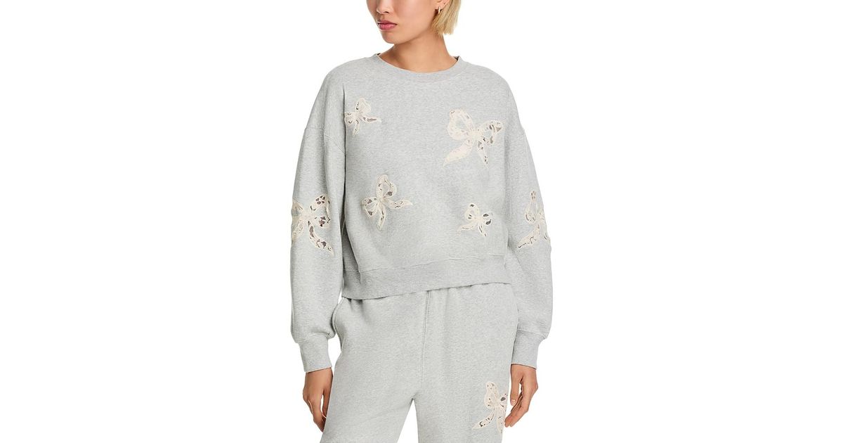 LoveShackFancy Linetta Sweater in Gray | Lyst