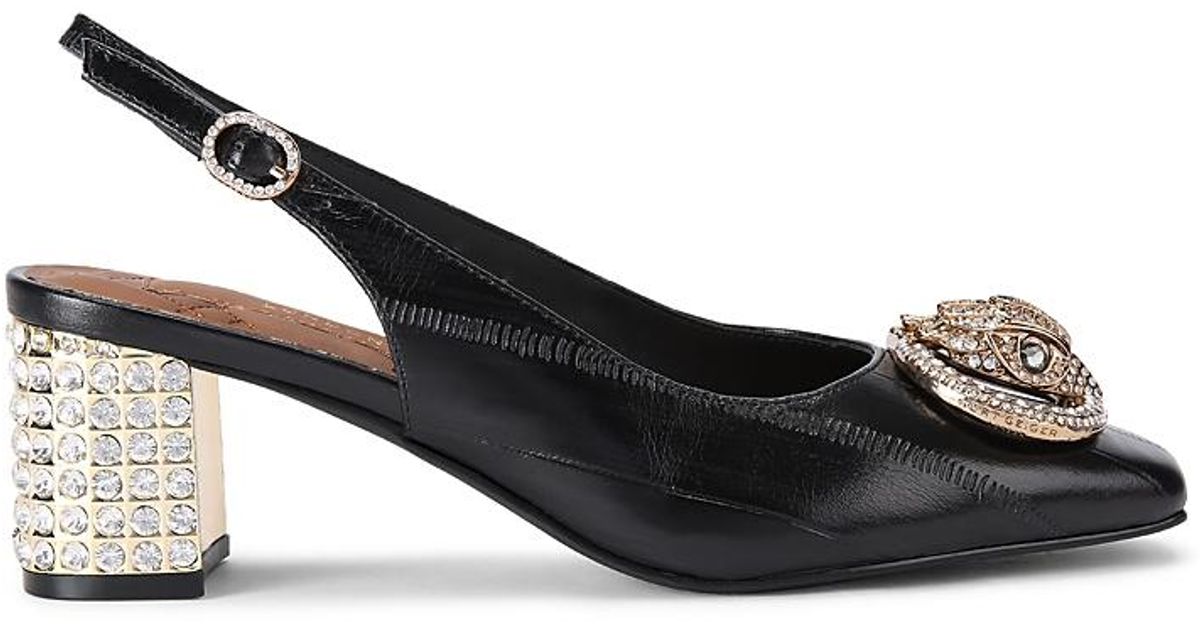 Kurt Geiger Chelsea Block Heel Slingback Pumps in Black | Lyst