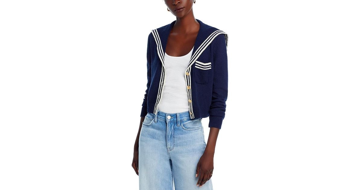 FRAME Sailor Cardigan in Blue | Lyst