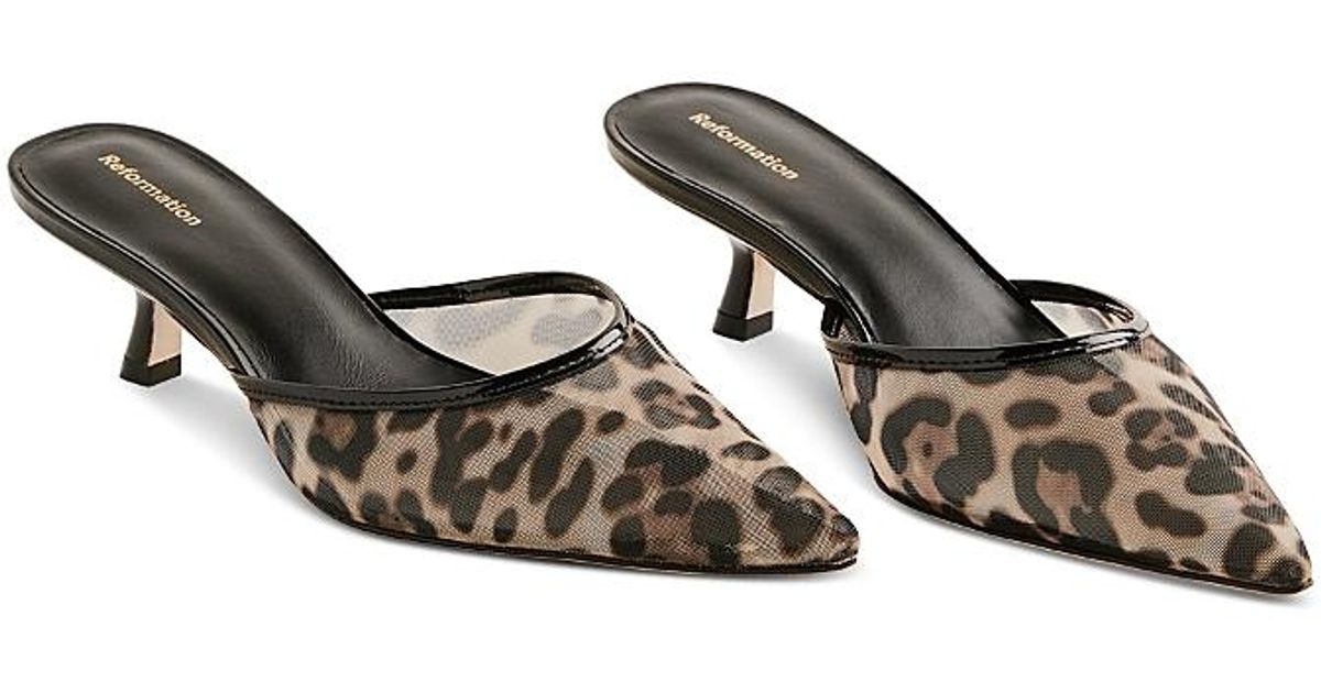 Reformation Wilda Kitten Mule Pumps | Lyst